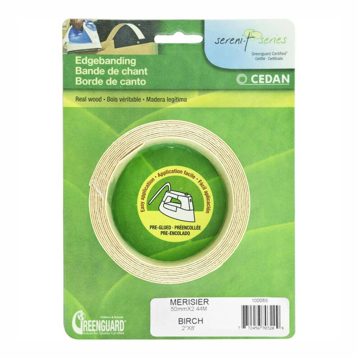 Bande de chant en bois de merisier blanc véritable, 2'' x 96 ...