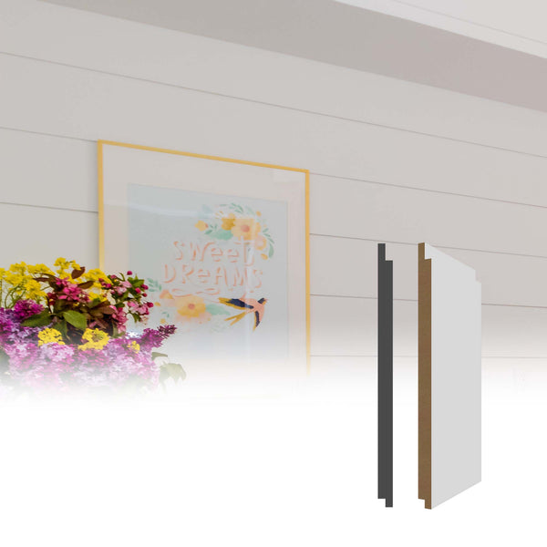 1/2'' x 7-7/8'' x 8' White Primed MDF Contemporary Wainscot Shiplap ...